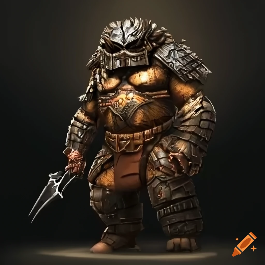 Image of a heavily armored dwarf on Craiyon