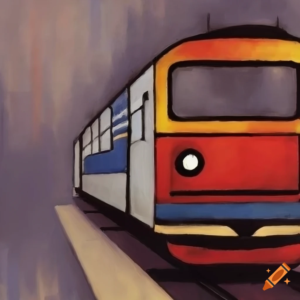 Piet mondrian inspired train artwork