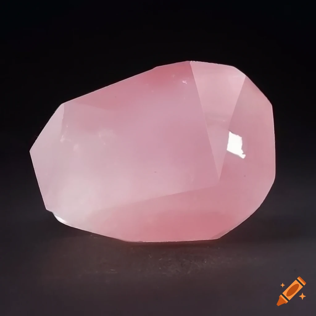 Rose quartz crystal with smaller crystal on Craiyon
