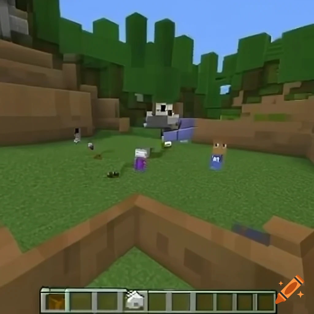 Minecraft gameplay screenshot on Craiyon