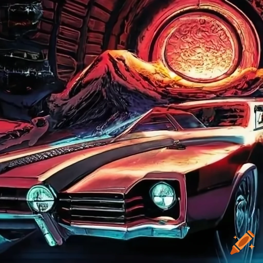 Image of a heavy-metal car on Craiyon