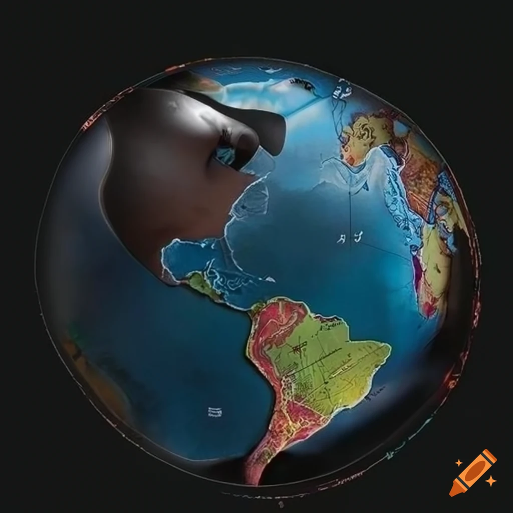 World map for a 1-meter by 50-centimeter print on Craiyon