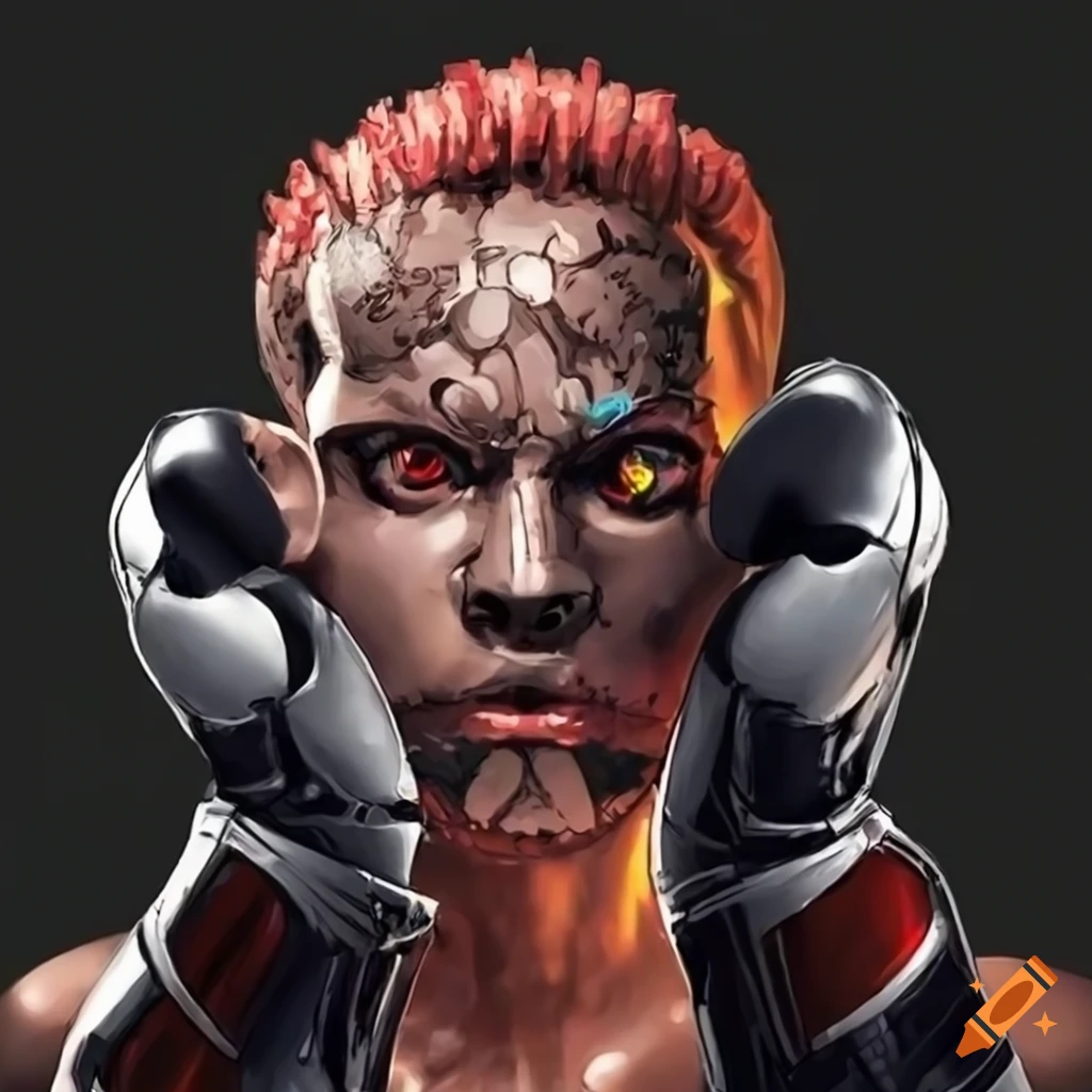 Cyborg boxer on Craiyon