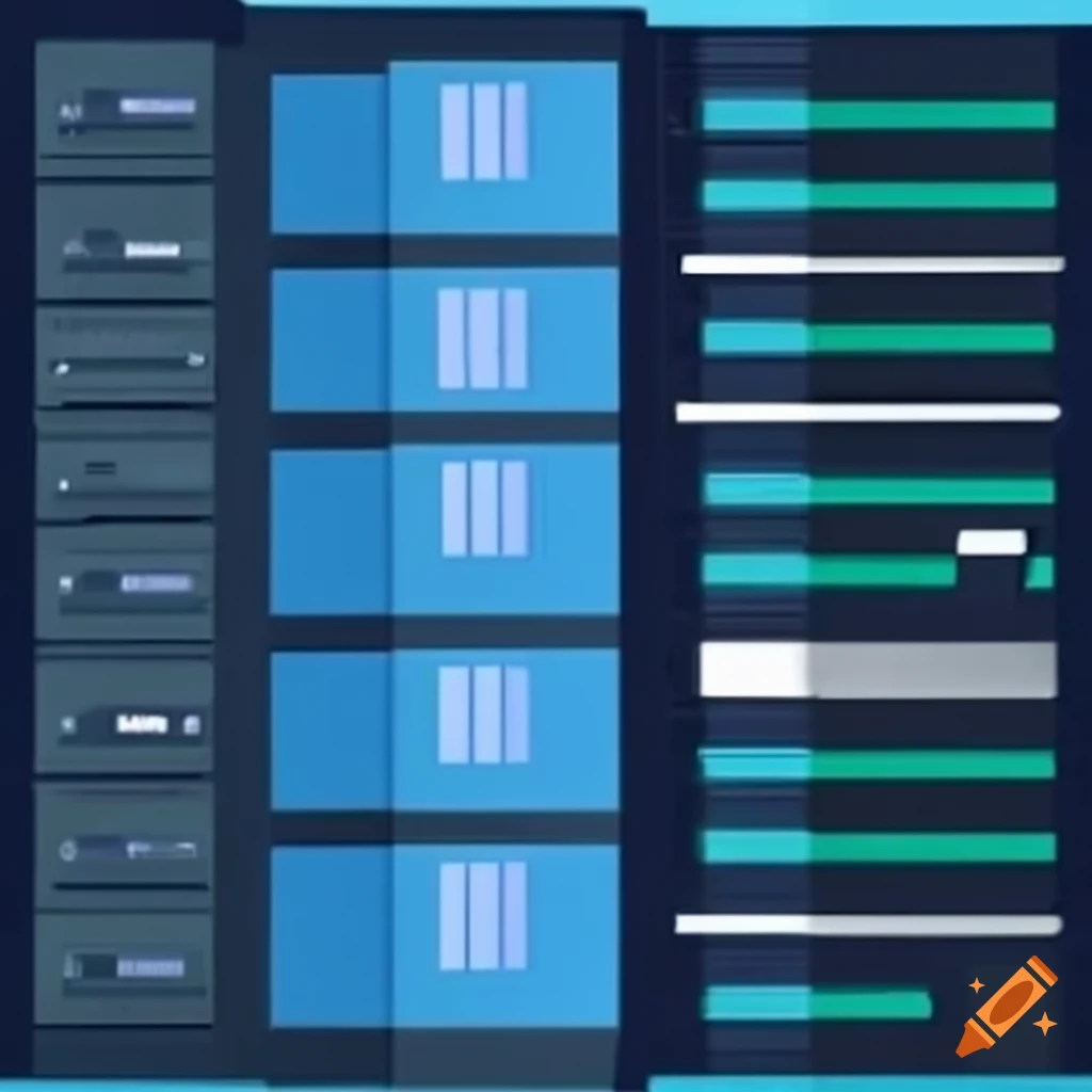 Image of a server hosting environment on Craiyon