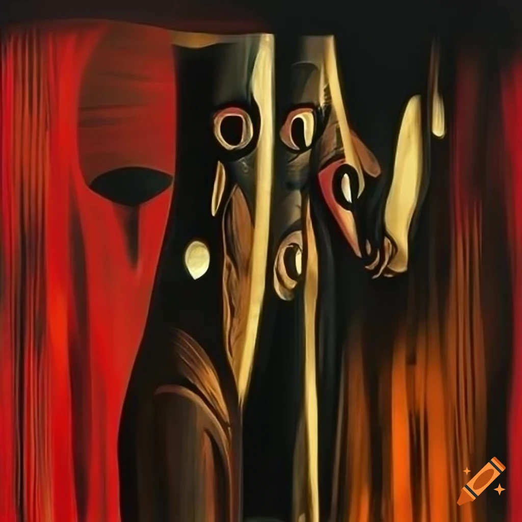 Wilfredo lam style abstract african tribal artwork on Craiyon