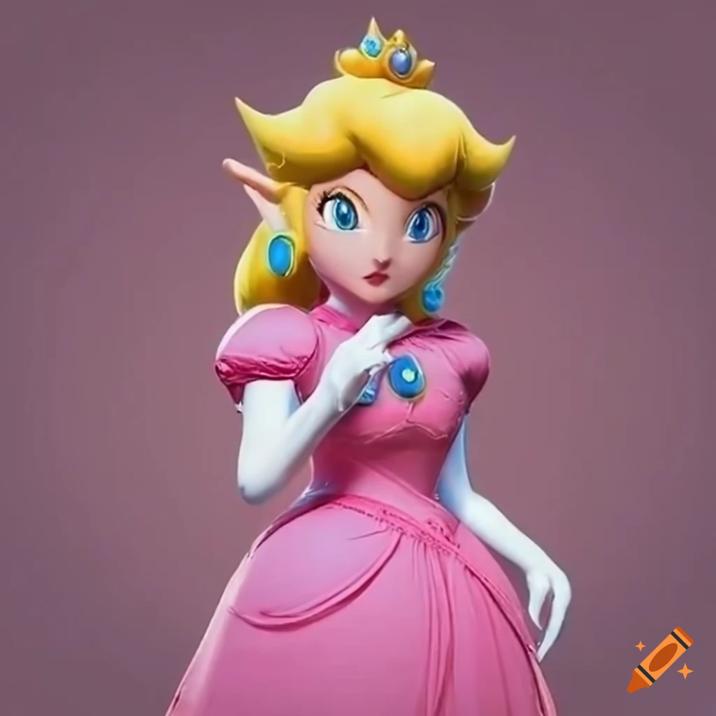 Link cosplaying as princess peach