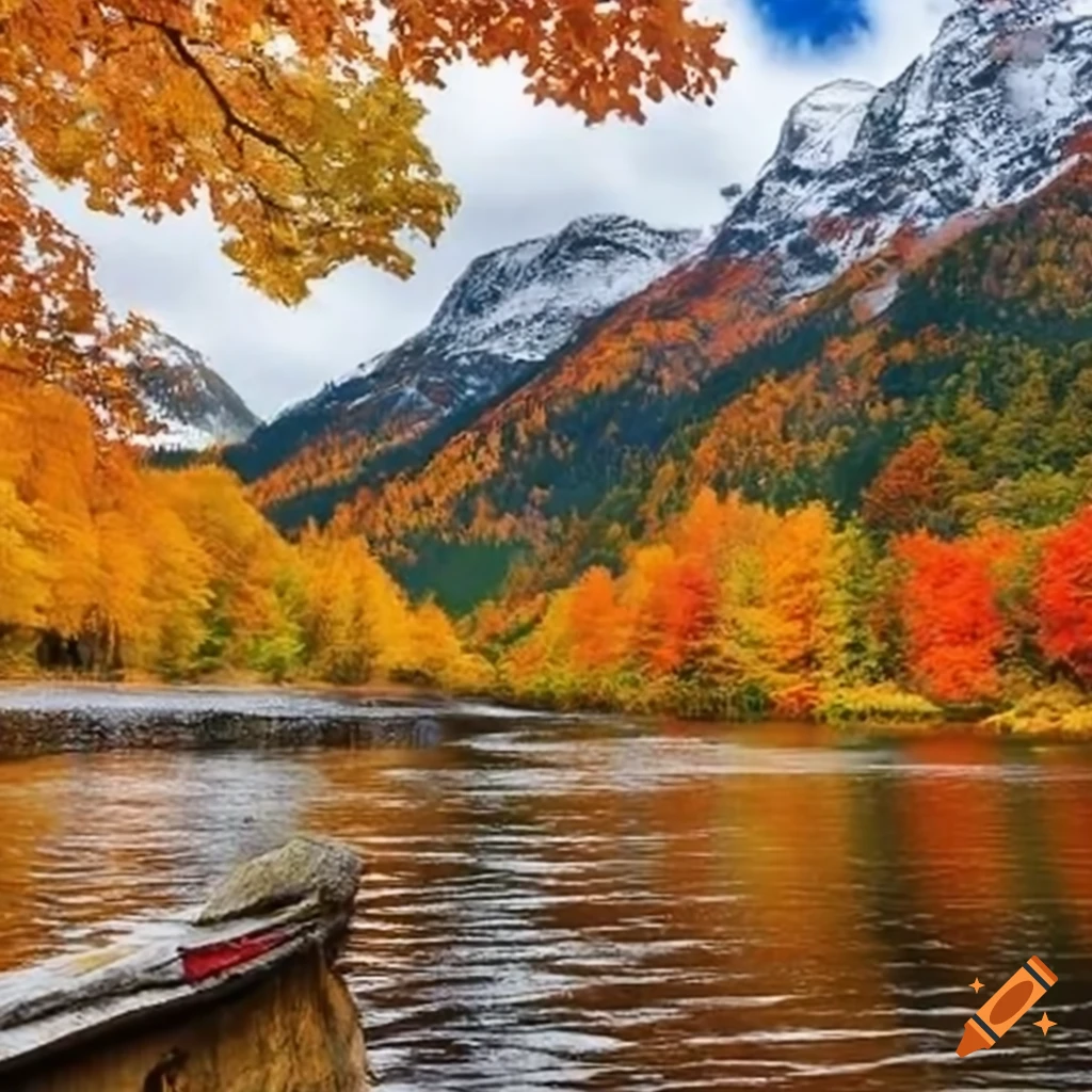 Stunning october autumn scenery on Craiyon