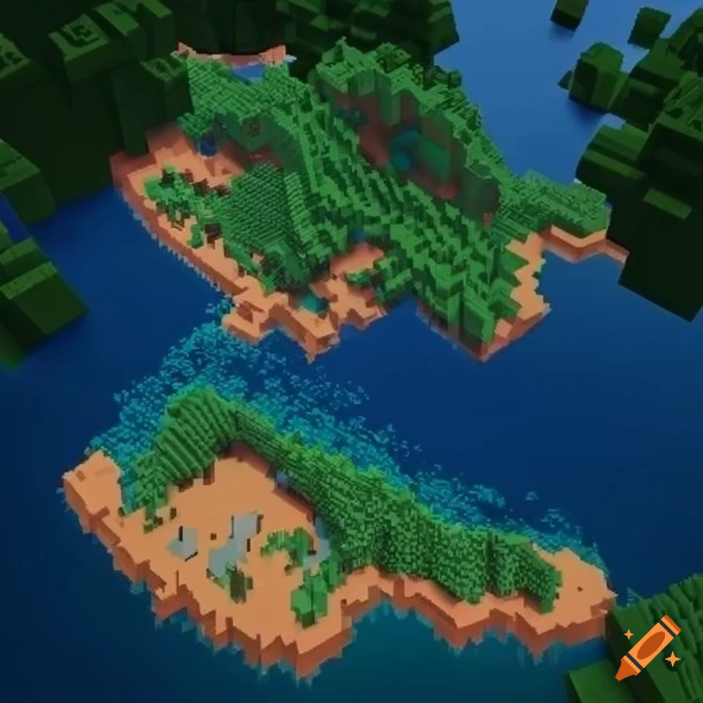 Minecraft maps creation on Craiyon