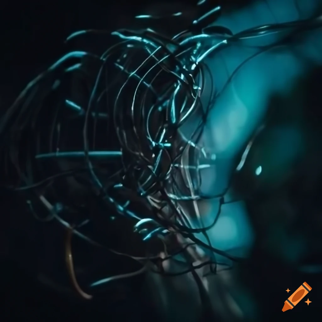 Photo of chaotic tangled wires on Craiyon