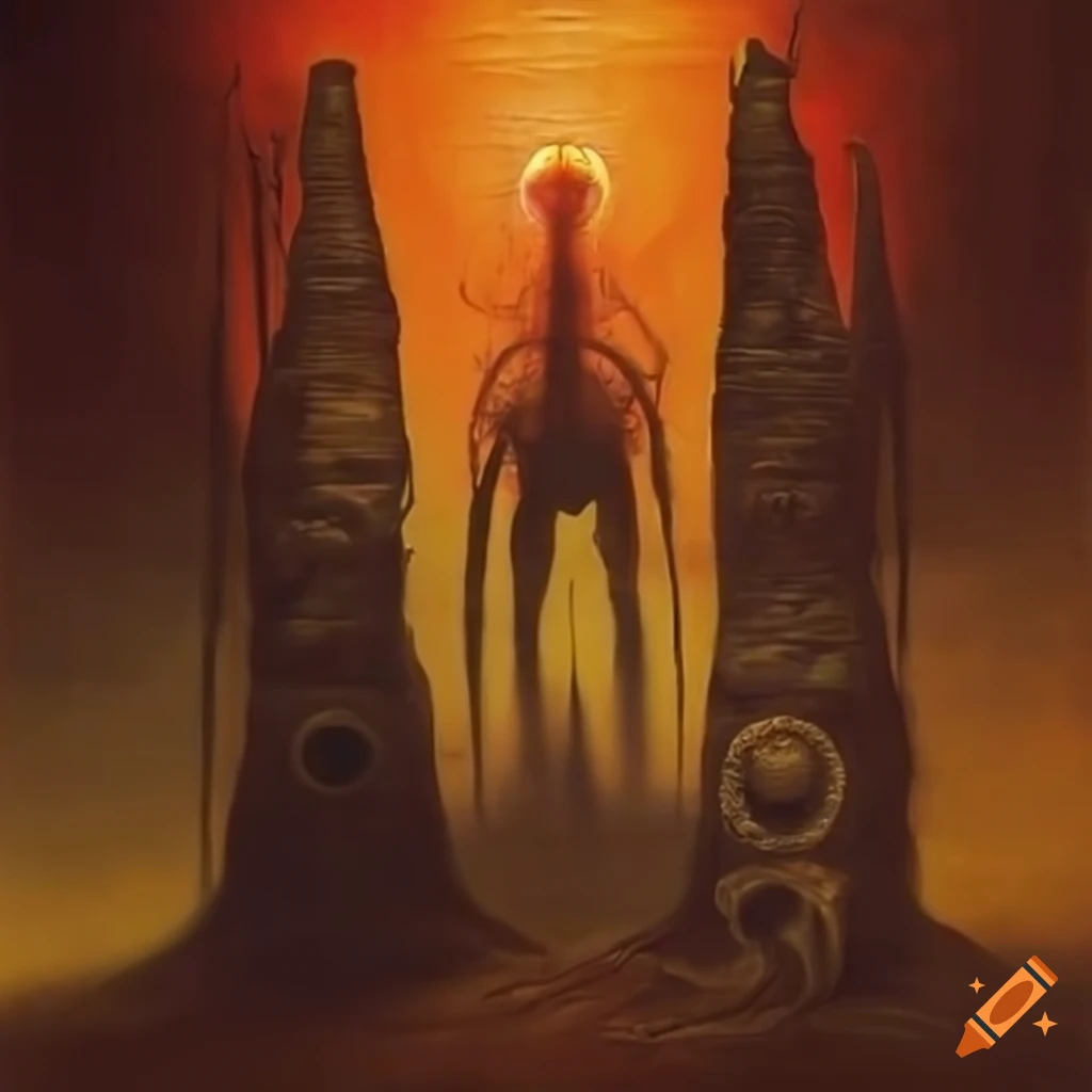 Surreal dark art by zdzislaw beksinski on Craiyon