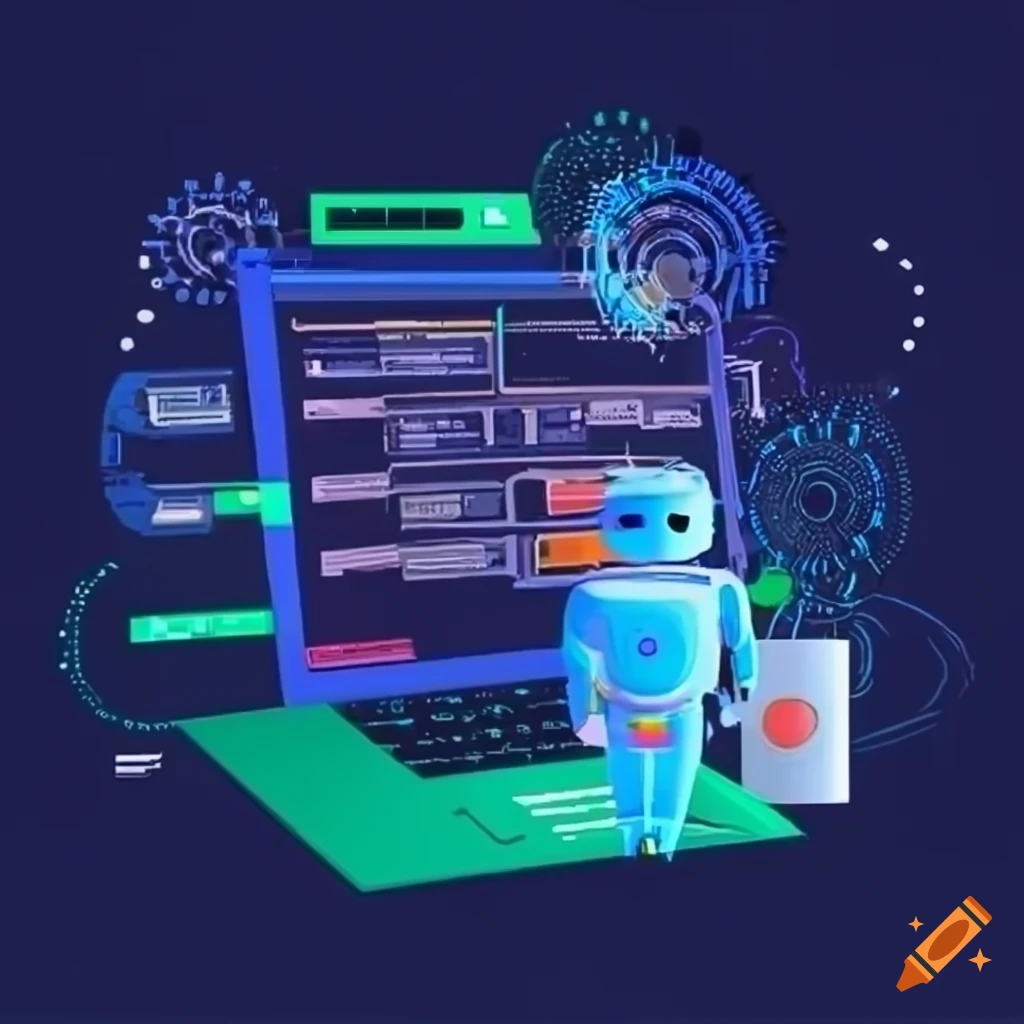 Illustration of ai optimizing a website for seo on Craiyon