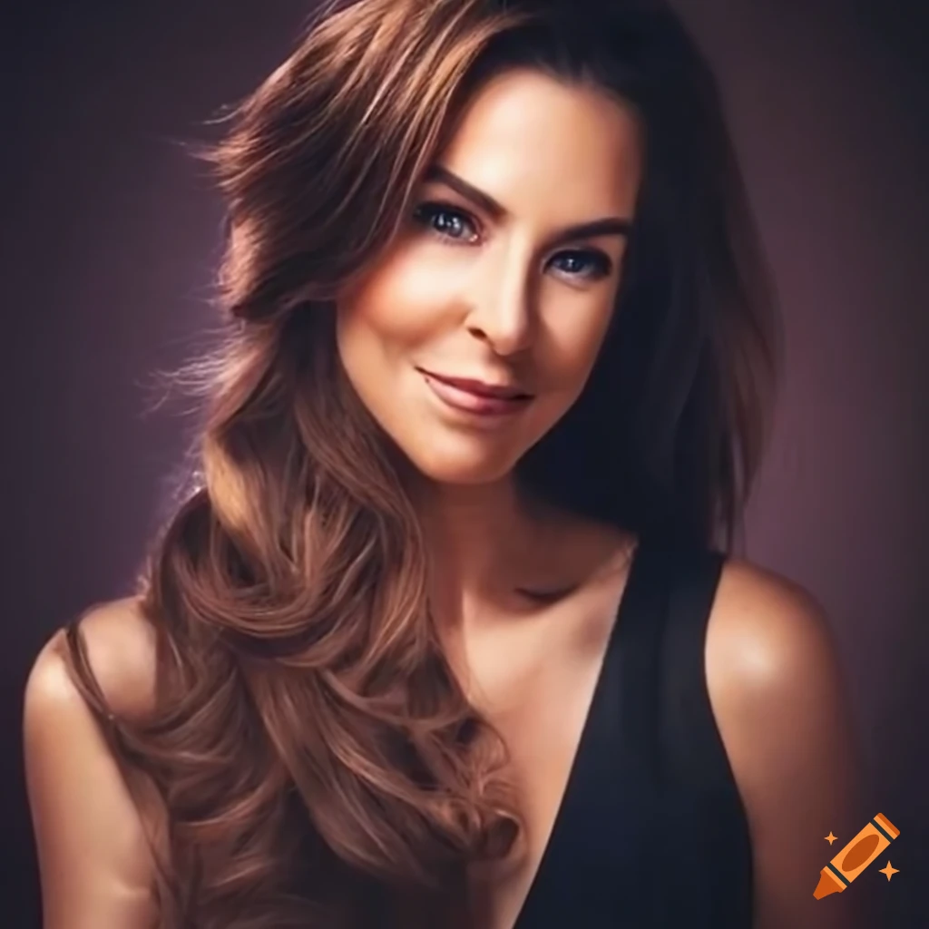 Portrait of darya folsom, upbeat news anchor on Craiyon