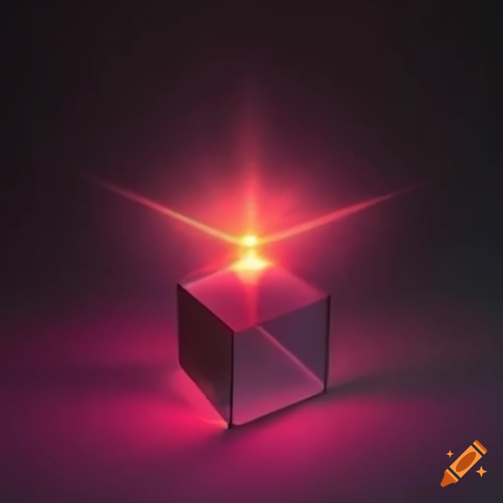 Glass cube being deformed by a laser beam