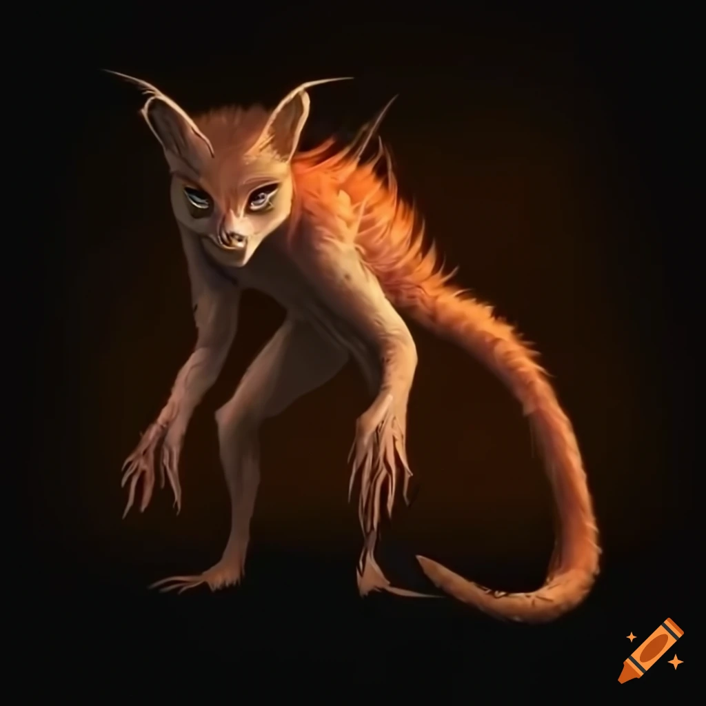 Artwork of a humanoid female salamander character on Craiyon