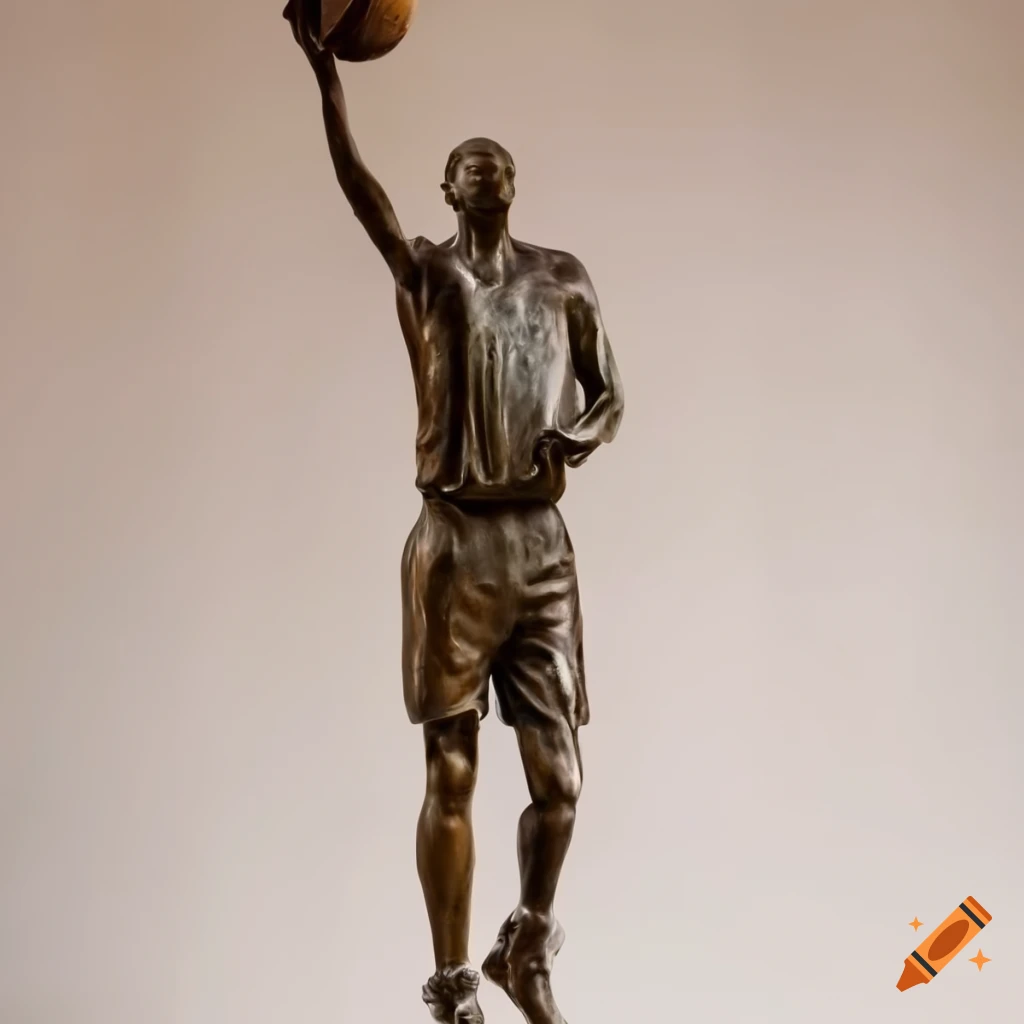 Bronze statue of a basketball player on Craiyon