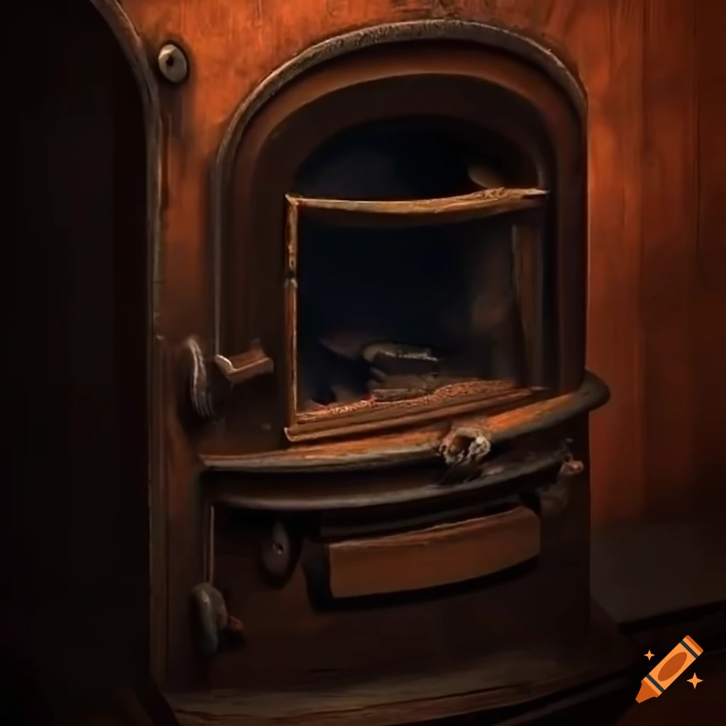 Photorealistic image of a rusty stove