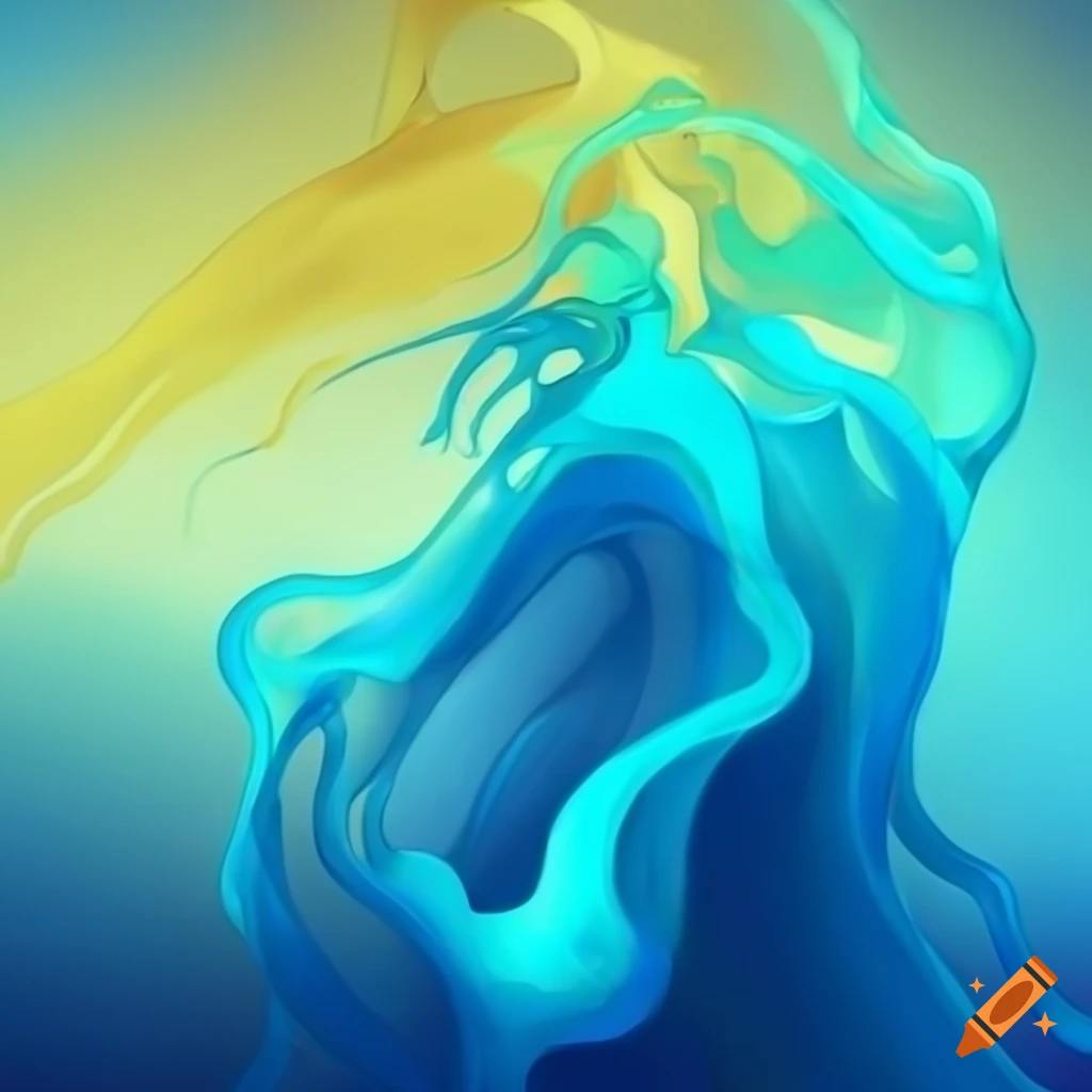 Flowing light blue and yellow background on Craiyon