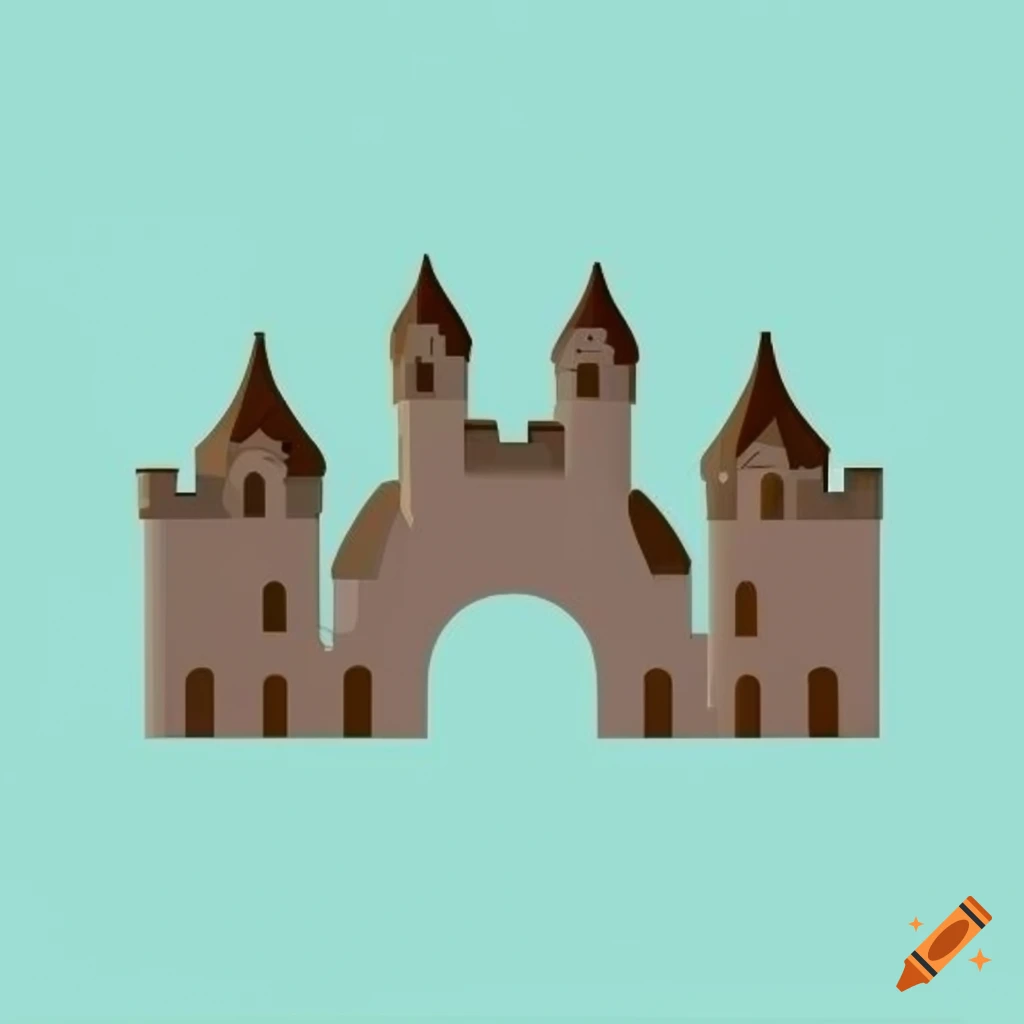 Cute chibi castle gate in vector art style on Craiyon