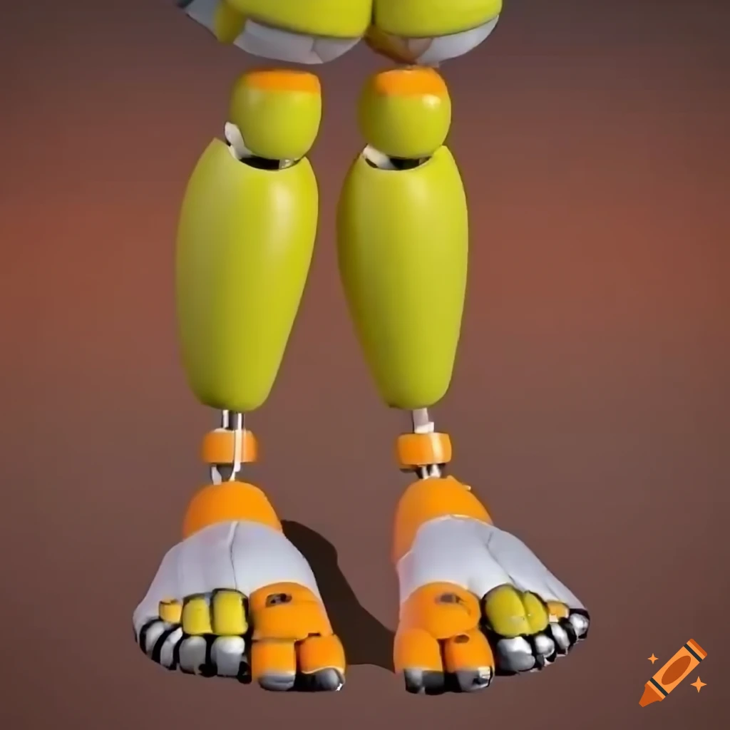 Close-up of Chica's orange feet from Five Nights At Freddy's on Craiyon