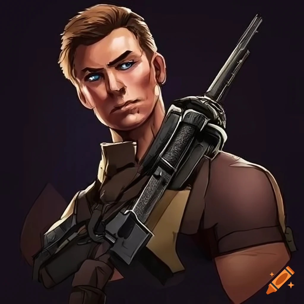 Image of a handsome male human droid technician smuggler on Craiyon