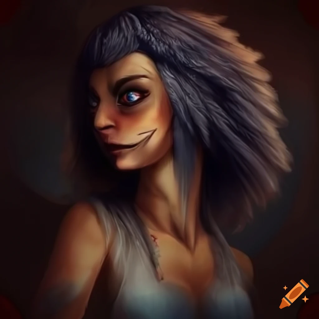 Realistic depiction of a harpy