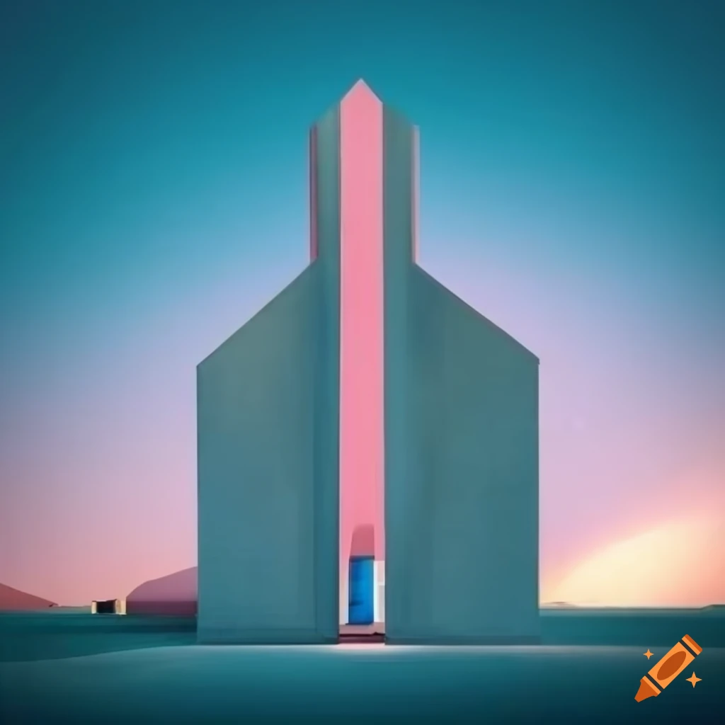 Minimalist church on a hill on Craiyon