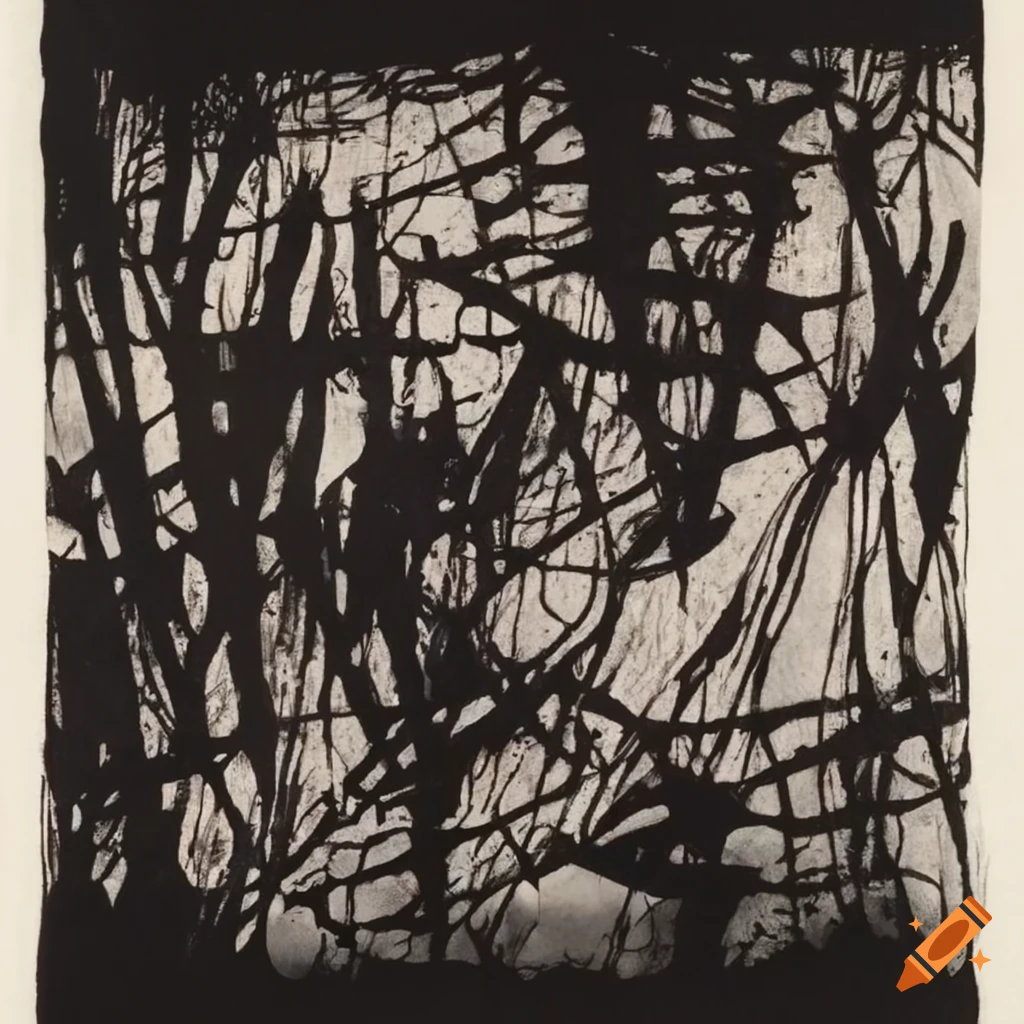 Ink patterns on white paper on Craiyon