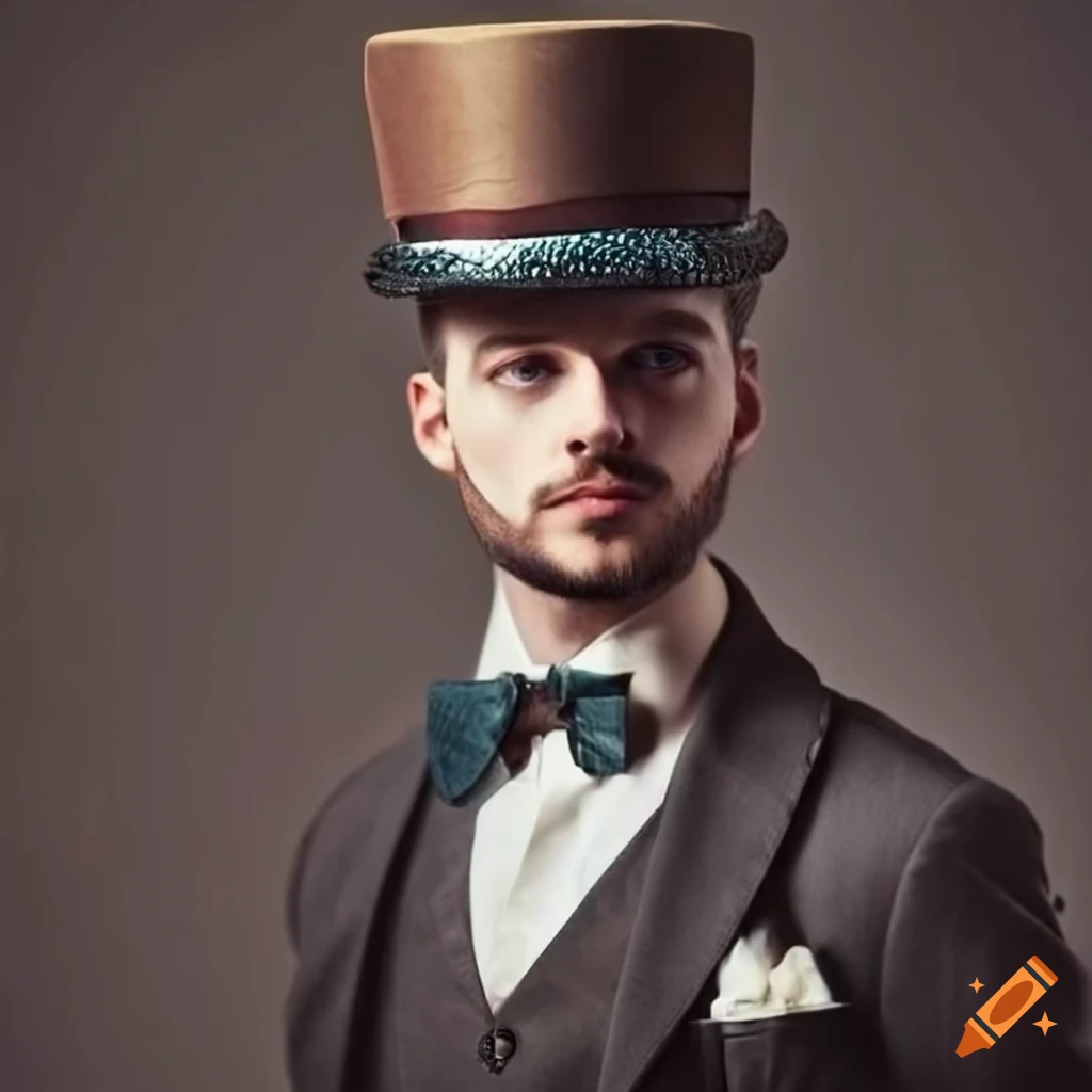 Image of a stylish man in a dashing suit and vintage headwear