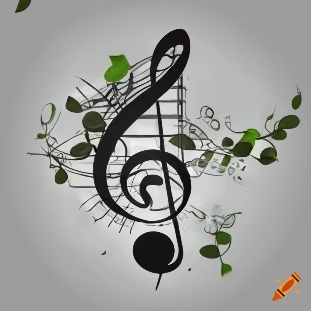 Sheet of music with treble clef symbol on Craiyon