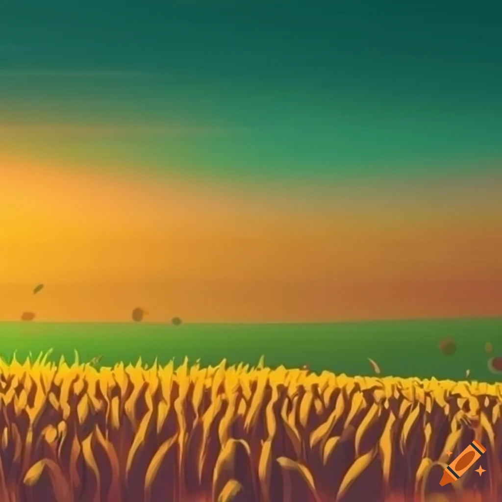 Yellow cartoonish farm background on Craiyon