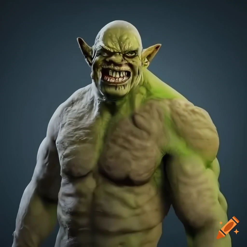 Hyperrealistic render of an ogre with a menacing smile on Craiyon