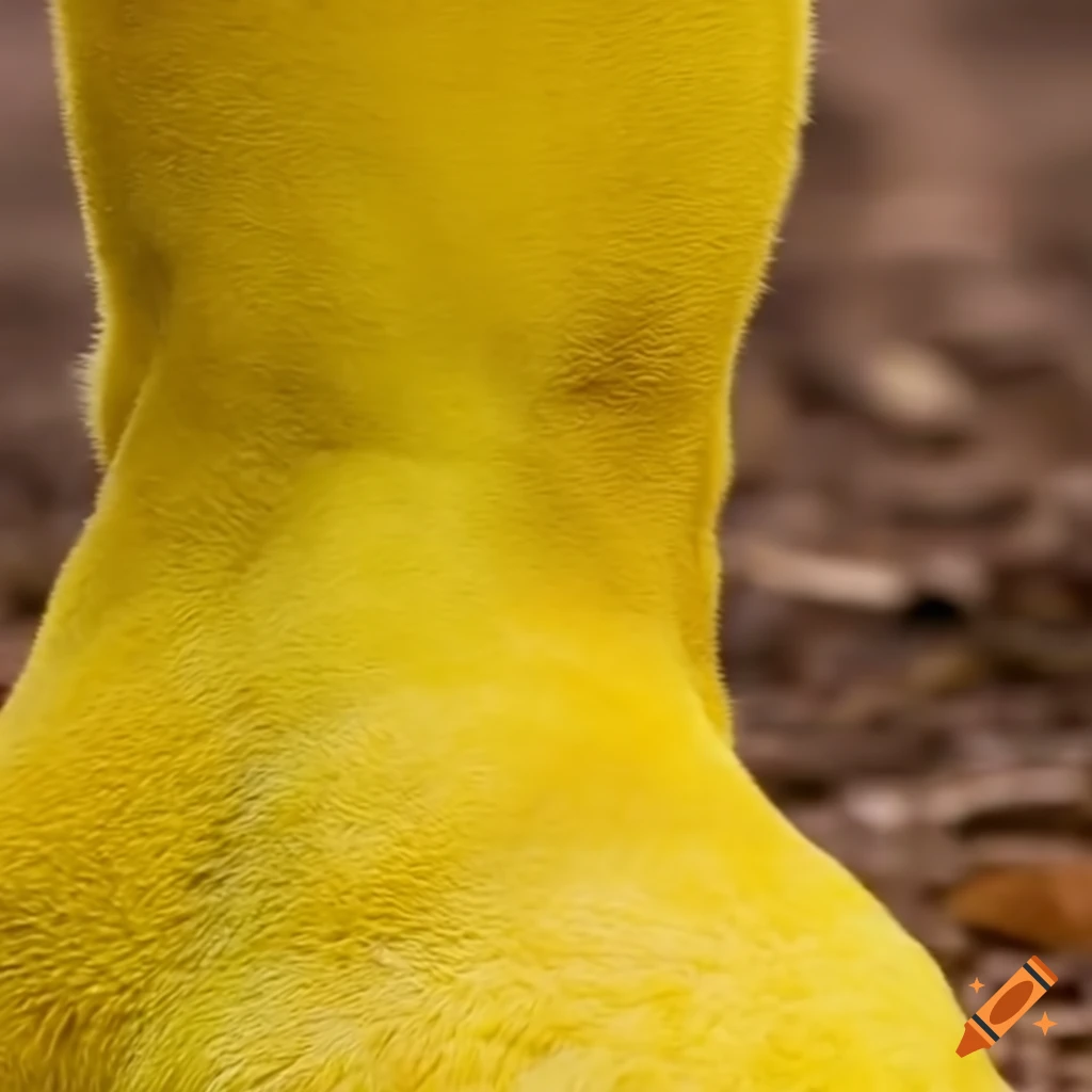 Close up of Winnie the Pooh's yellow bear feet on Craiyon
