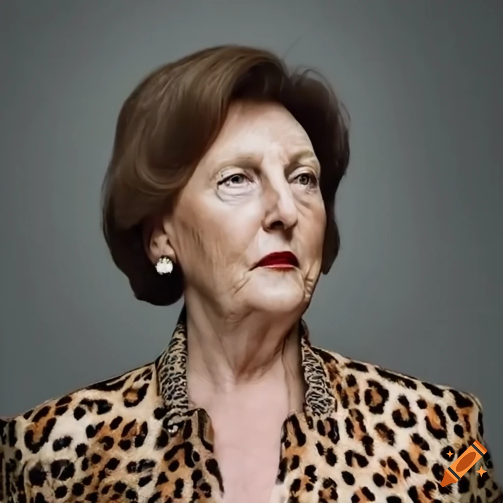 Image of sidney powell testifying in a leopard print blouse on Craiyon