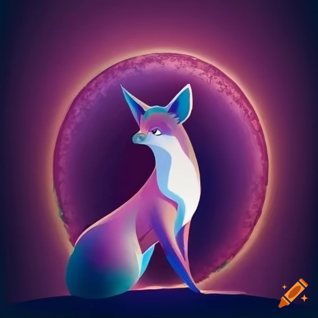 Mysterious illustration of a magical fox on Craiyon