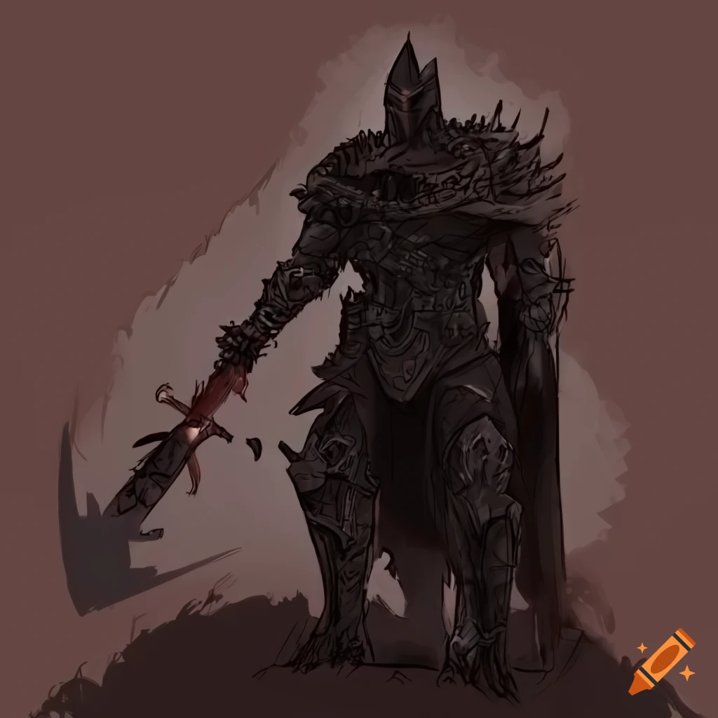 Comic-style image of a dark fantasy knight
