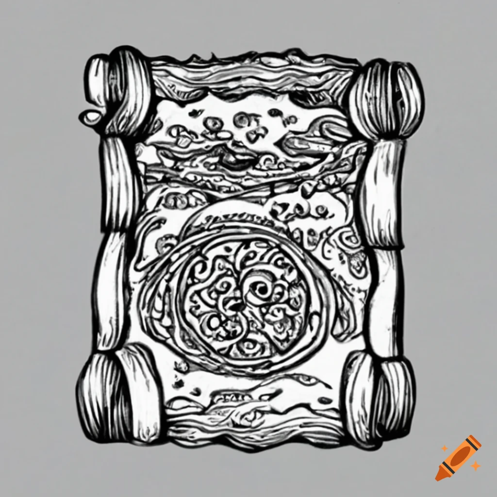 Ink drawing of an ancient scroll on Craiyon