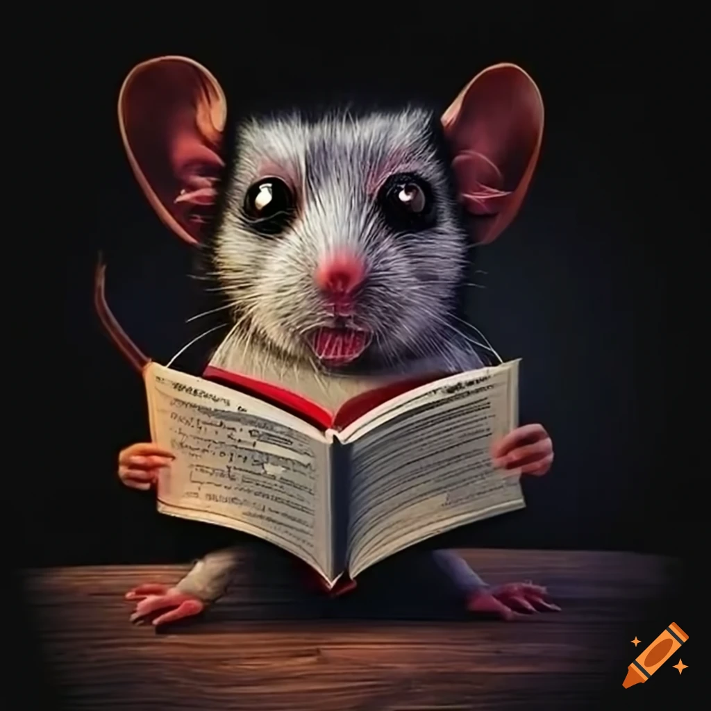 Street rat reading a book on Craiyon