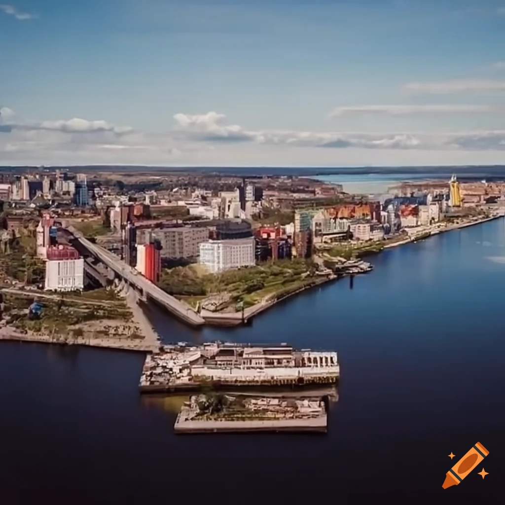 Detailed and clear aerial view of chelyabinsk city on Craiyon
