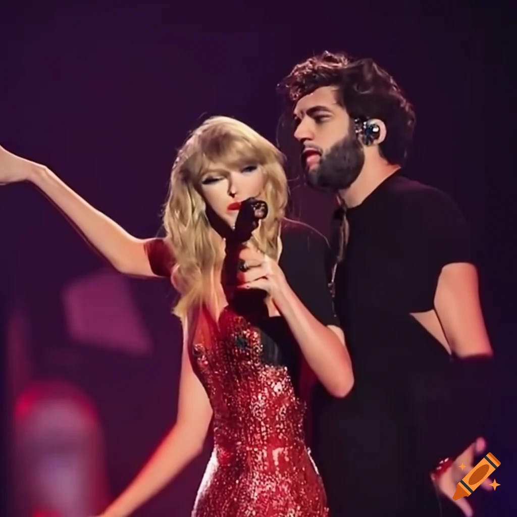 Taylor swift and melendi performing together on stage