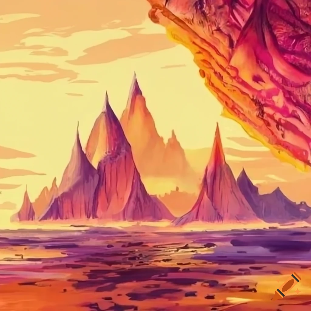 Dinosaur breaking mountain on Craiyon