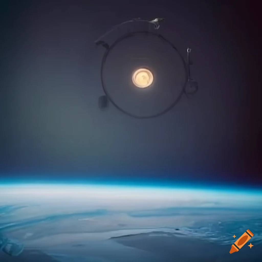 Floating space station in jupiter's atmosphere on Craiyon