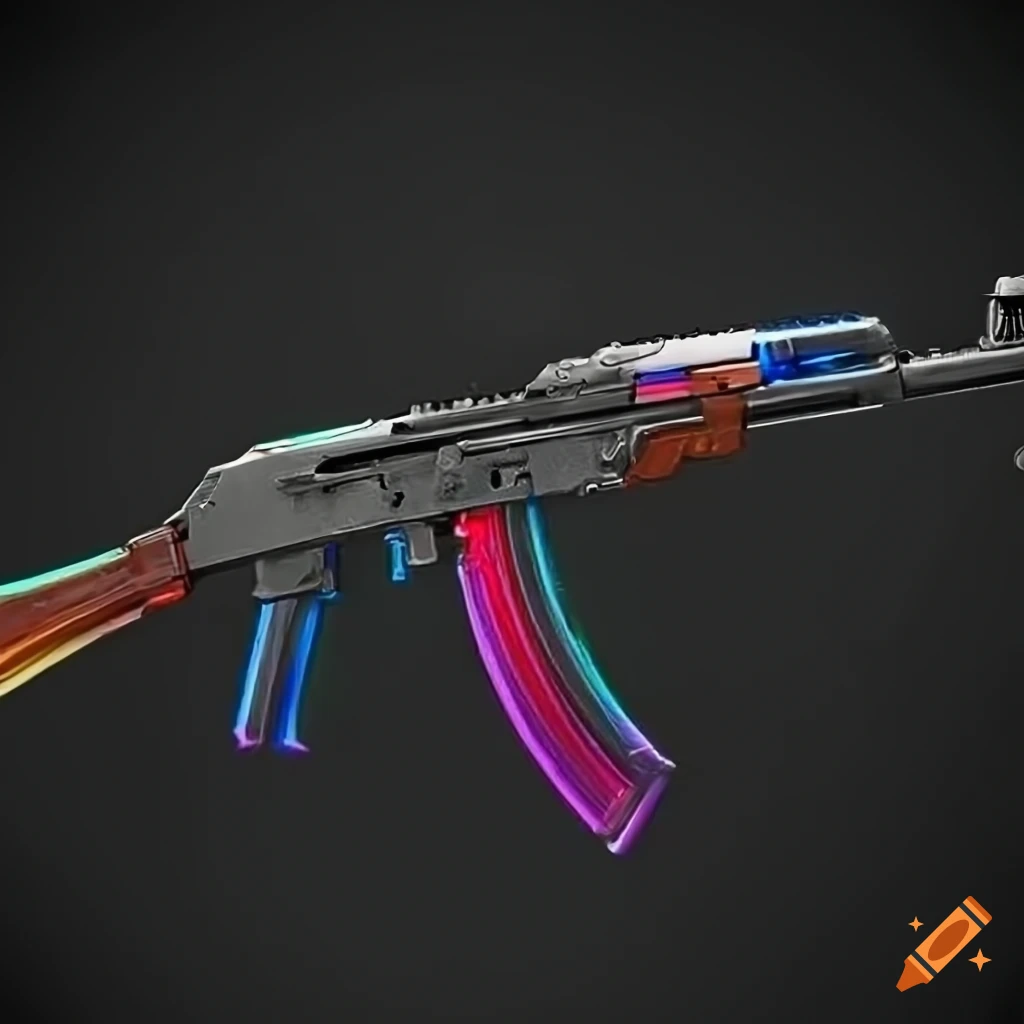 Ak-47 with rgb lighting on Craiyon