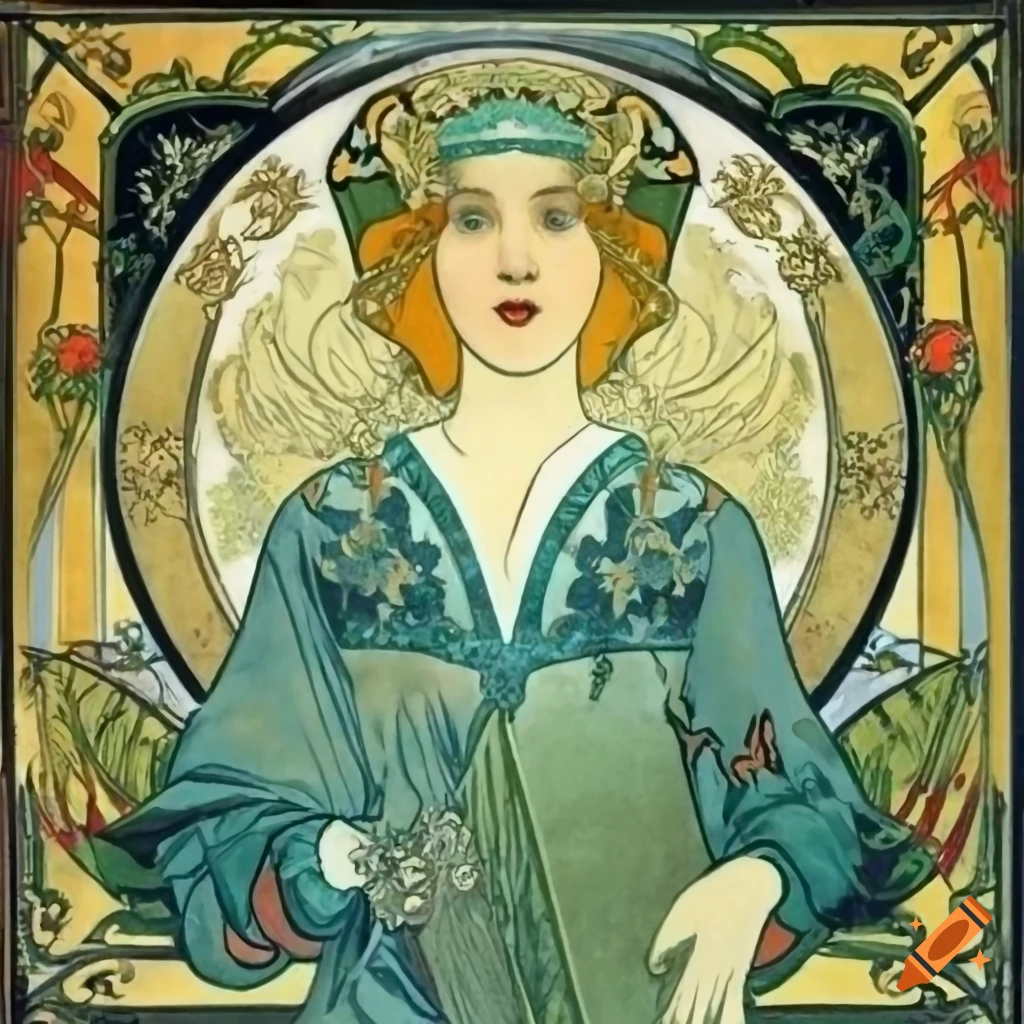 Art nouveau style poster of Judith Rakers presenting the Tagesschau on ...