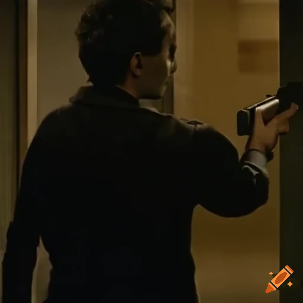 Back view of a film noir detective with a gun on Craiyon