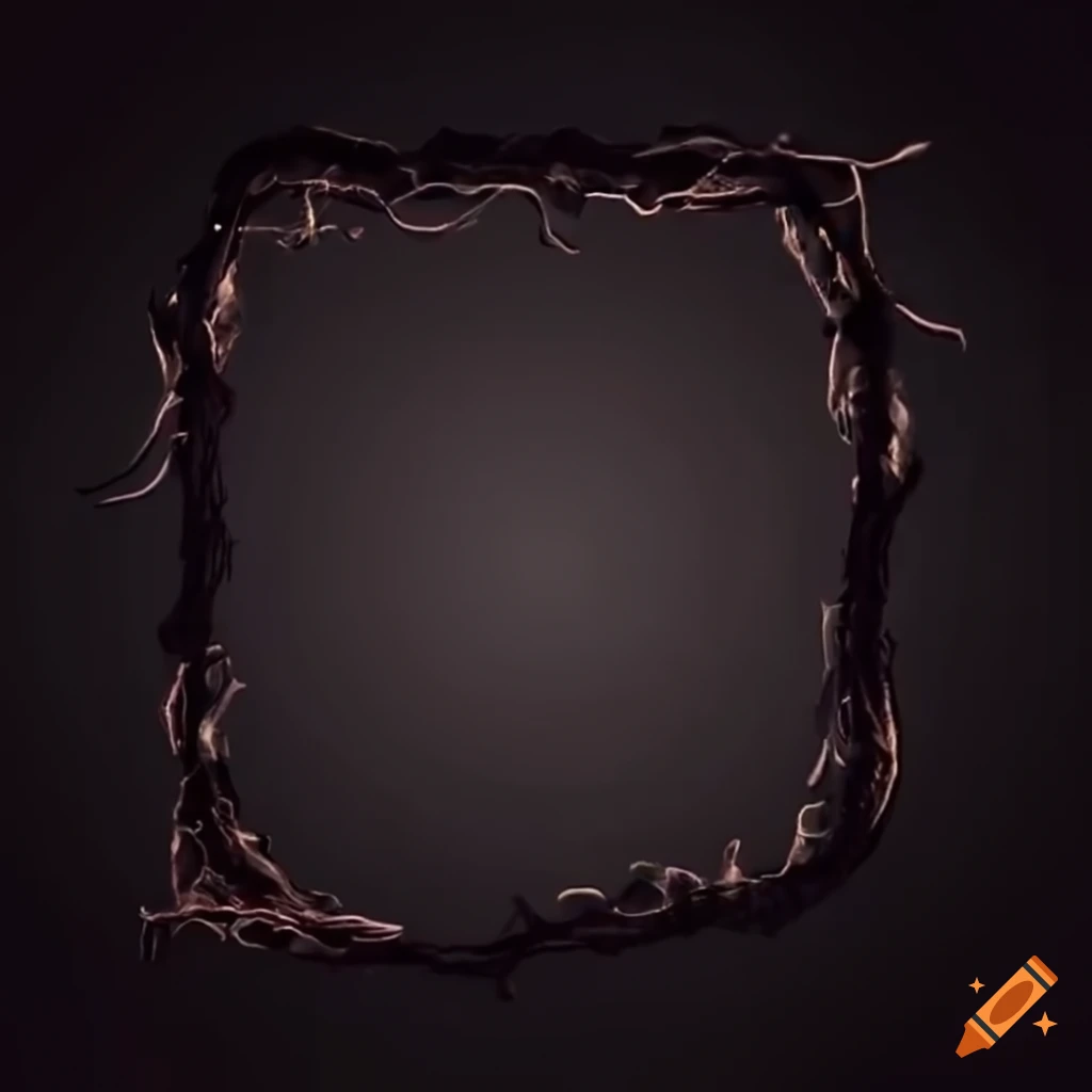 Silhouette of twisted branch frame artwork on Craiyon