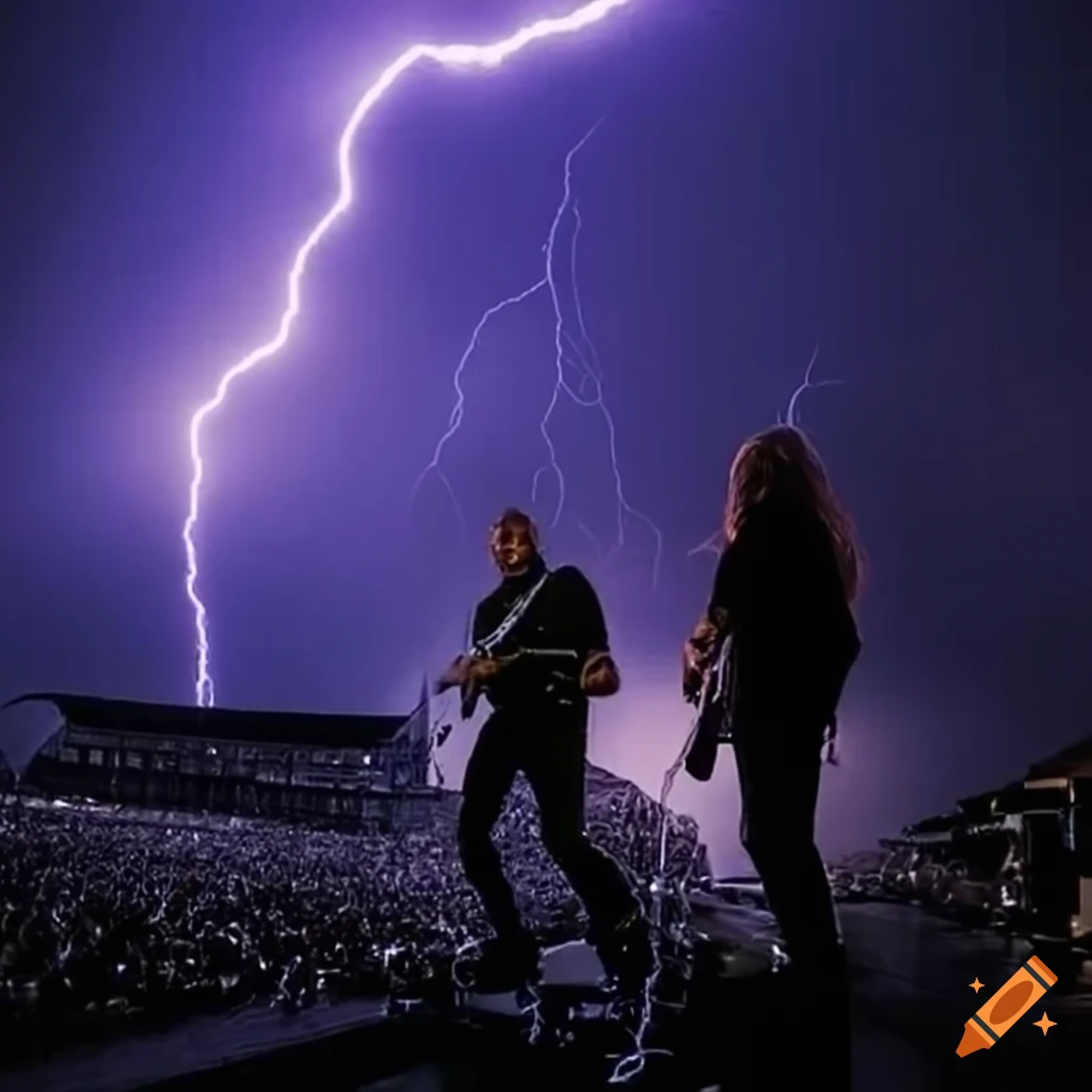 Metallica artwork with lightning theme