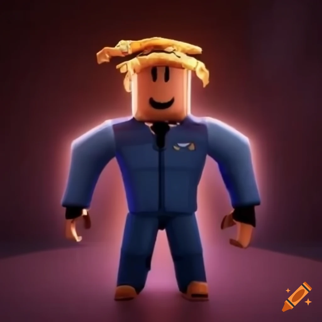 Roblox character running away from AI character on Craiyon