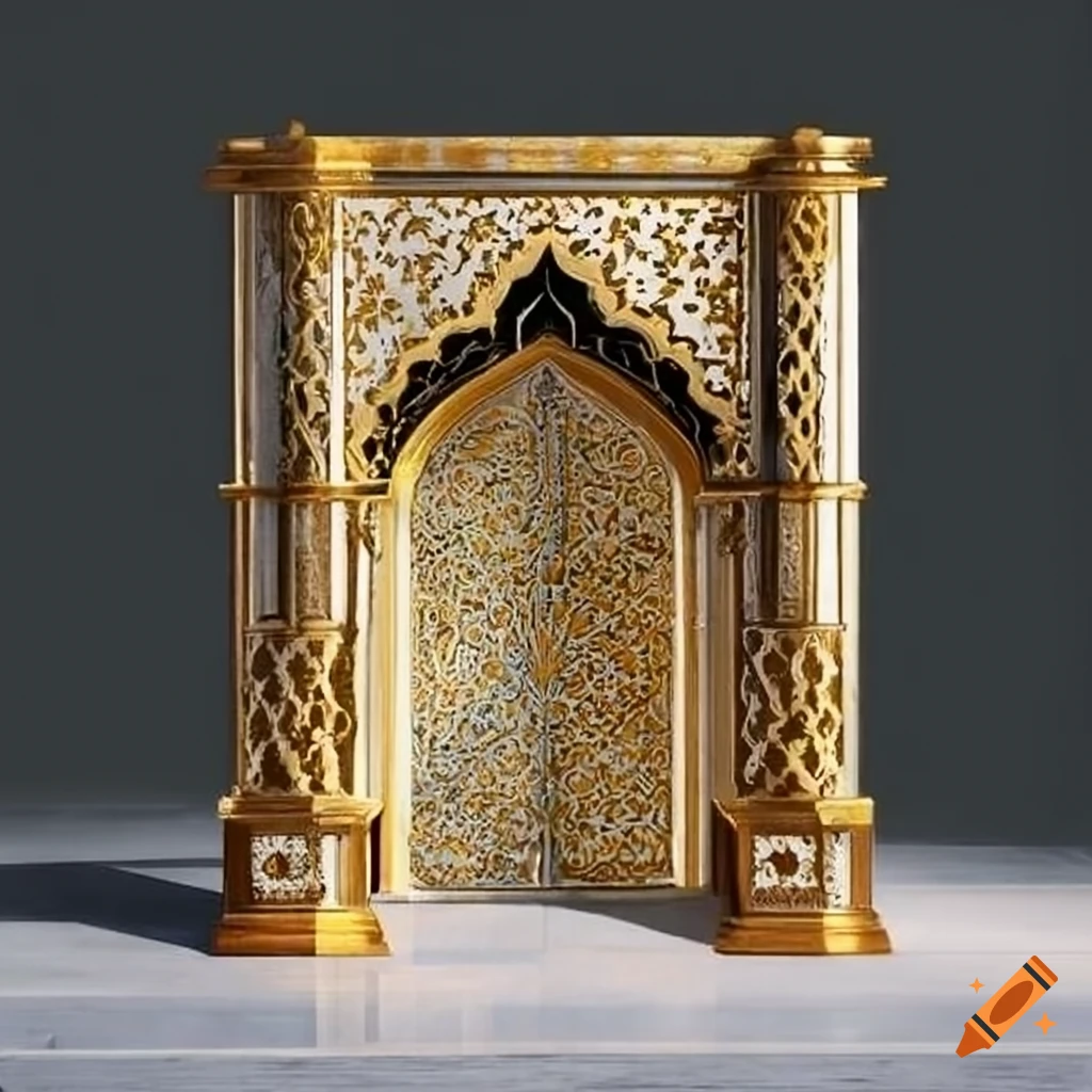 Marble and gold entrance altar in islamic art on Craiyon