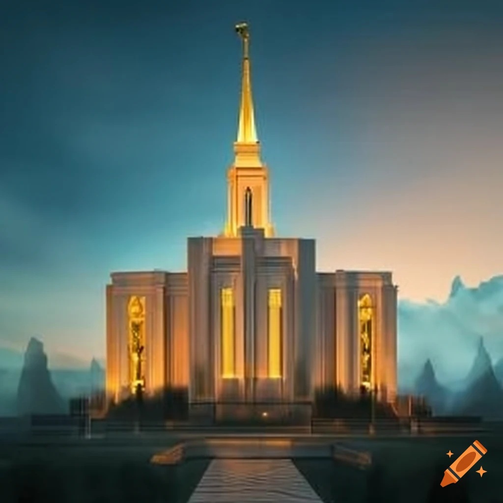 Awe-inspiring landscapes with an lds temple on Craiyon