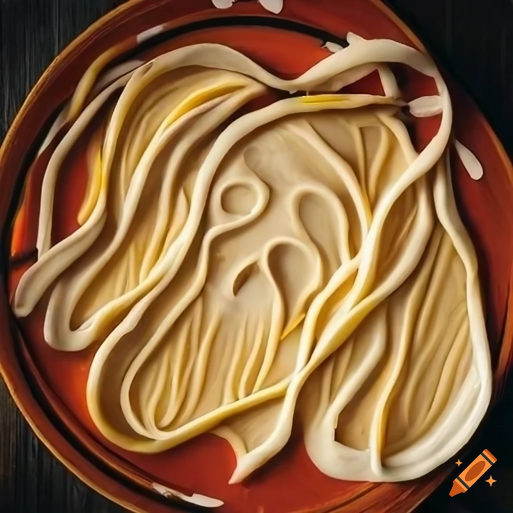 Pasta art inspired by the scream on Craiyon